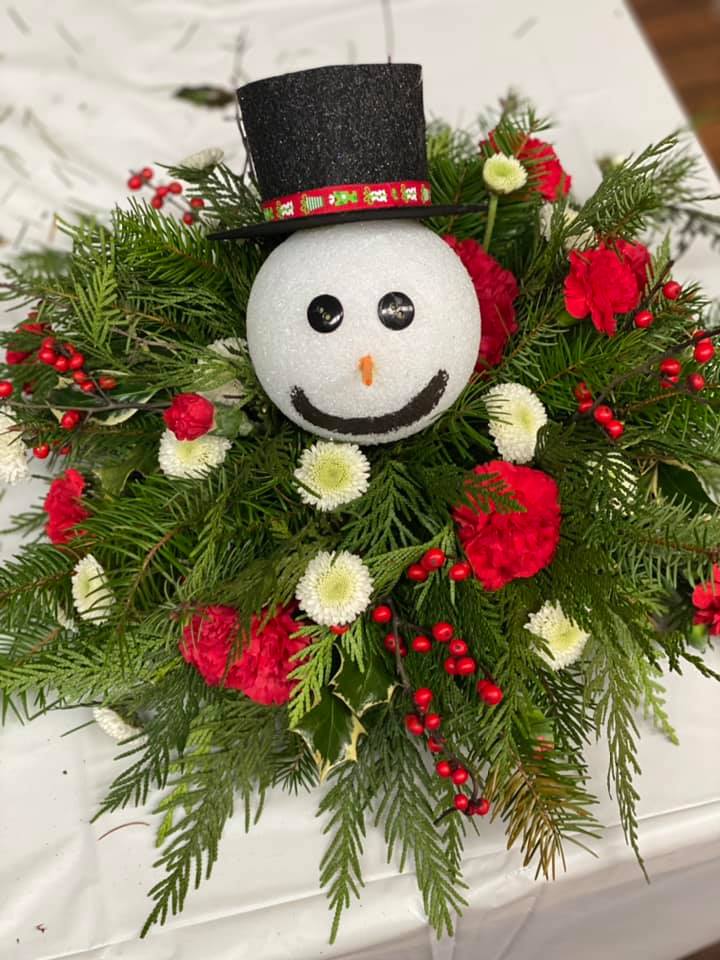 SOLD OUT Snowman Arrangement Class | Crooked River Flowers, Gifts, and ...