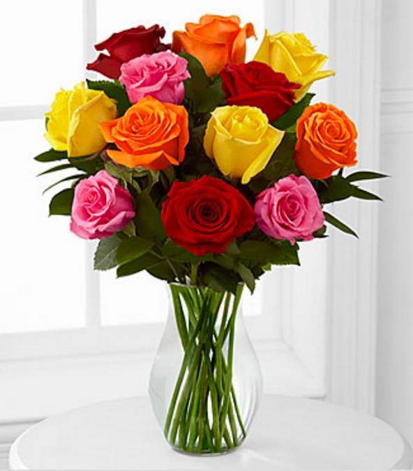Dozen Roses Mixed Colors | Crooked River Flowers, Gifts, and More ...