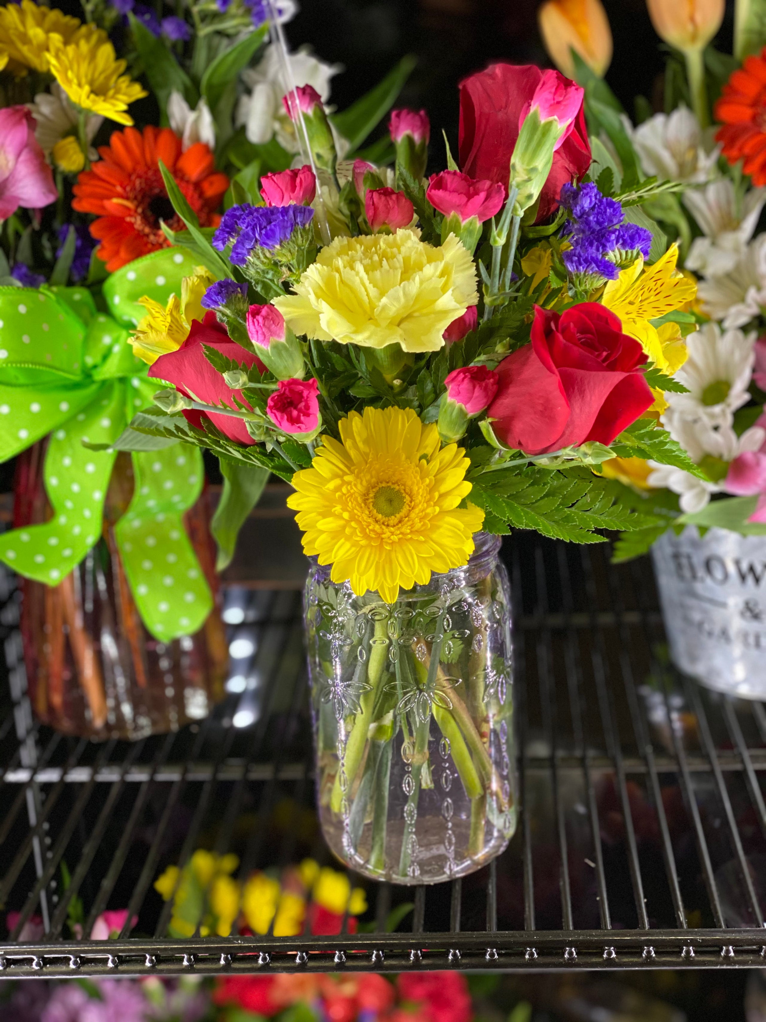 Mason Jar Arranagment | Crooked River Flowers, Gifts, and More Mantua, OH